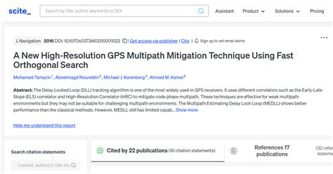 A New High Resolution Gps Multipath Mitigation Technique Using Fast Orthogonal Search