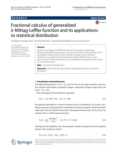 Pdf Fractional Calculus Of Generalized K Mittag Leffler Function And Its Applications To