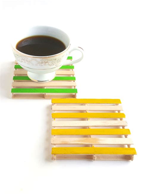 Pallet Coasters From Popsicle Sticks Moms And Crafters