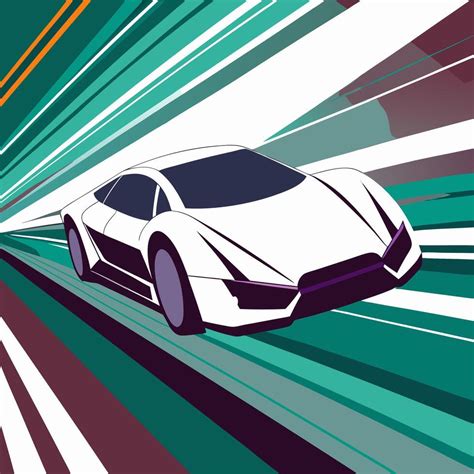 White Sports Car Speeding On Abstract Road 67926948 Vector Art At Vecteezy