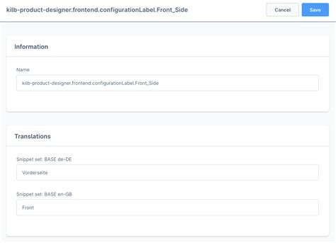 How Do I Translate Configuration Labels KILB Product Designer Documentation