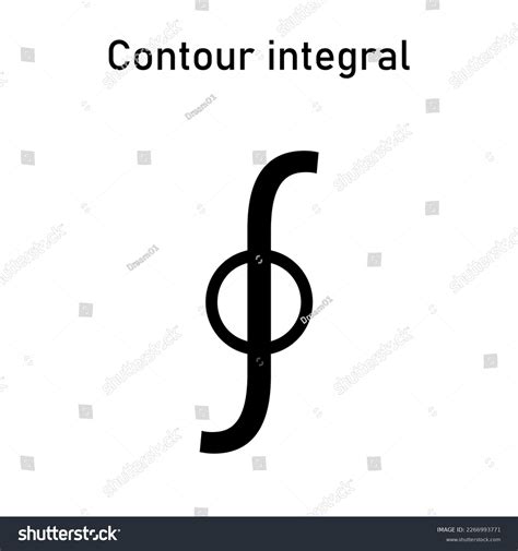 Contour Integral Symbol Mathematics Vector Illustration Stock Vector