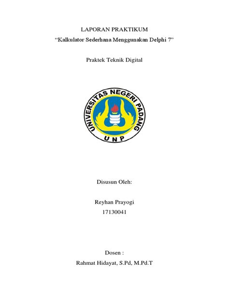 Membuat Kalkulator Sederhana Menggunakan Delphi 7 Pdf