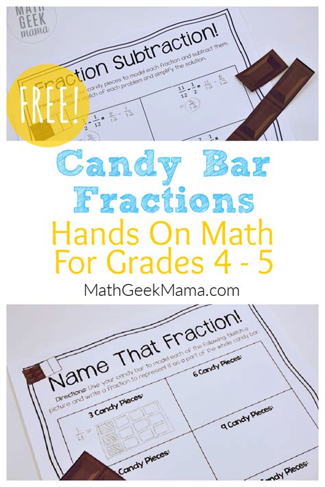 Free Candy Bar Fractions Hands On Fraction Practice