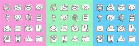 Set Line Document Folder Envelope Setting Mail Box And Check Mark Delete Envelope And With