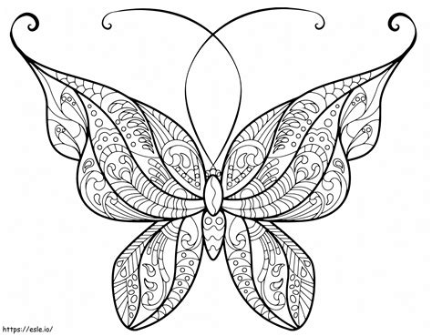 Adult Butterfly Pretty Patterns 4 Coloring Page