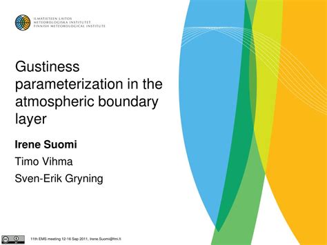 Ppt Gustiness Parameterization In The Atmospheric Boundary Layer