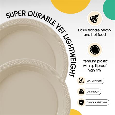 7 Ivory Plastic Plates 50 Ct