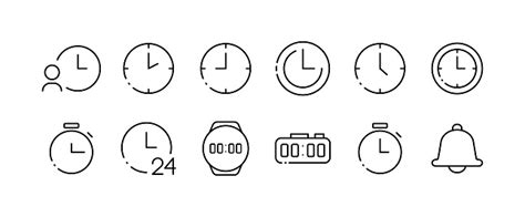 Clocks Set Icon Punctuality Alarm Clock Hour Minute Planning Schedule Plan Appointment 24 Around