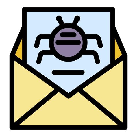 Premium Vector Email Virus Fraud Icon Outline Email Virus Fraud Vector Icon Color Flat Isolated