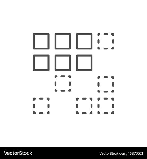 Grouping Objects Line Outline Icon Royalty Free Vector Image