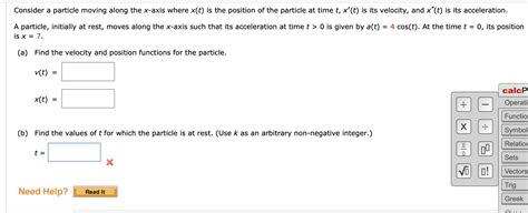 Solved Consider A Particle Moving Along The X Axis Where Chegg