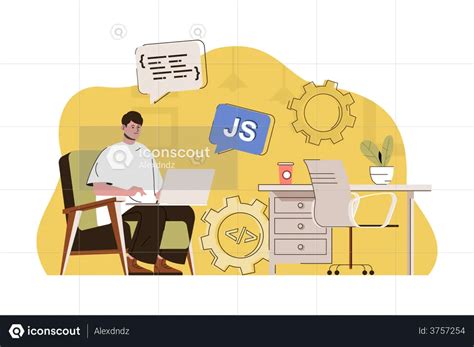 best full stack javascript developer illustration download in png