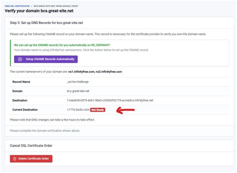 CNAME Not Setup On SSL Not Ready But It S Already Shown In DNS Records Page Hosting Support