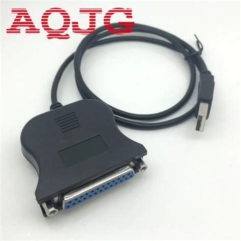 Black Bi Directional Parallel Interface Communication USB To 25 Pin DB25 Parallel Printer Cable