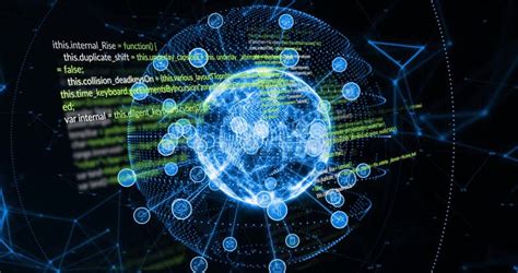 glowing network connections and data processing image over programming