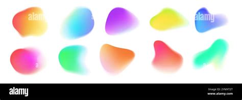 Gradient Blur Blob Shapes Abstract Watercolor Blurred Shapes Colorful