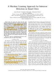 A Machine Learning Approach For Intrusion Detection In Smart Cities Pdf A Machine Learning
