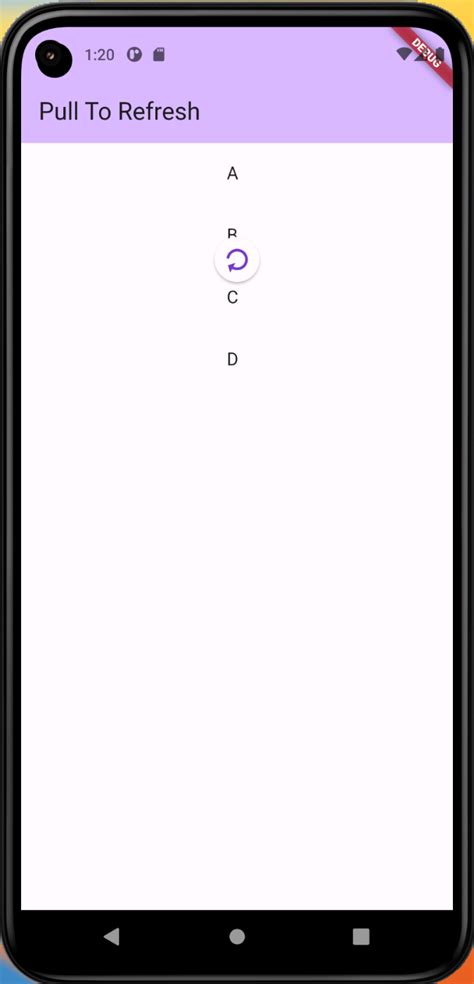 Flutterのpull To Refreshで下から上に引っ張って更新できるようにする方法