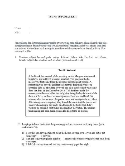 Tugas Tuton 1 Pbis4216 Structure Iii 2 Pdf