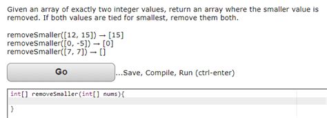 Solved Given An Array Of Exactly Two Integer Values Return Chegg