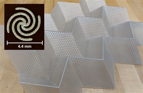 fabricated specimen miura ori fss triangular lattice of silver