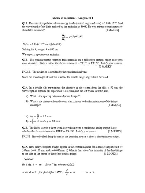 Assignment Engg Physics Pdf Laser Diffraction