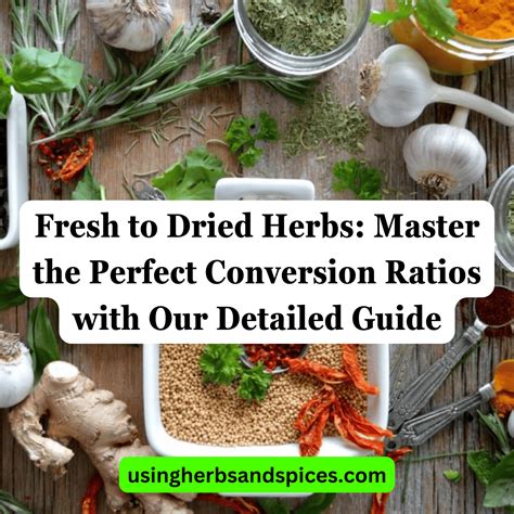 Fresh To Dried Herbs Master The Perfect Conversion Ratios With Our Detailed Guide Using Herbs