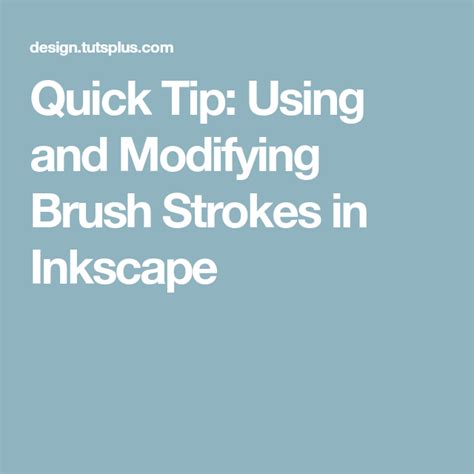 Quick Tip Using And Modifying Brush Strokes In Inkscape Brush