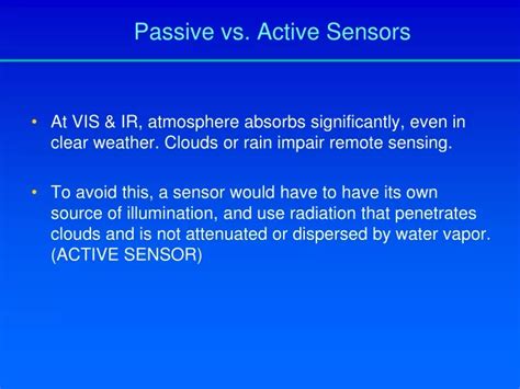 Ppt Passive Vs Active Sensors Powerpoint Presentation Free Download Id 9391171