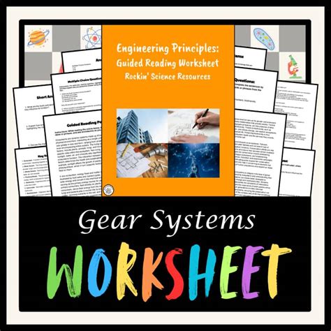 Gear Systems Guided Reading Worksheet Engineering Principles Tpt