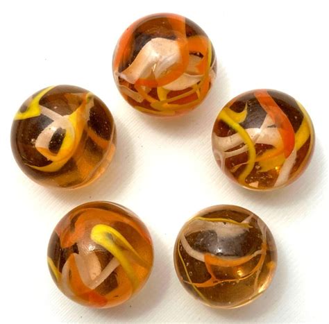 Firefly Clear Orangeyellow Glass Marbles 22mm 78 Inch Shooter Taw