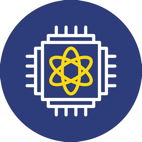 Quantum Computing Dual Line Circle Icon Vector Art At Vecteezy