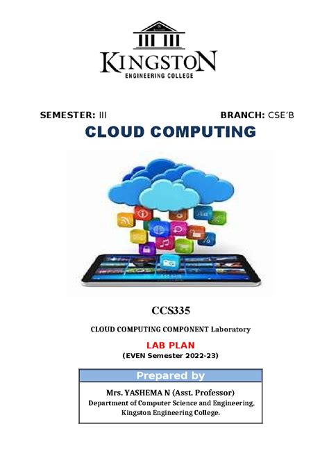 Ccs335 Cloud Computing Lab Manual Practical Experiments And Procedures