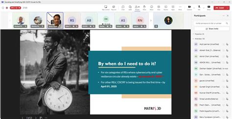 Matrix3d Our Webinar Decoding And Simplifying The Sebi Cscrf Circular For Regulated Entities