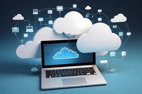 A Concept Of Remote Data Storage In The Future Stock Illustration