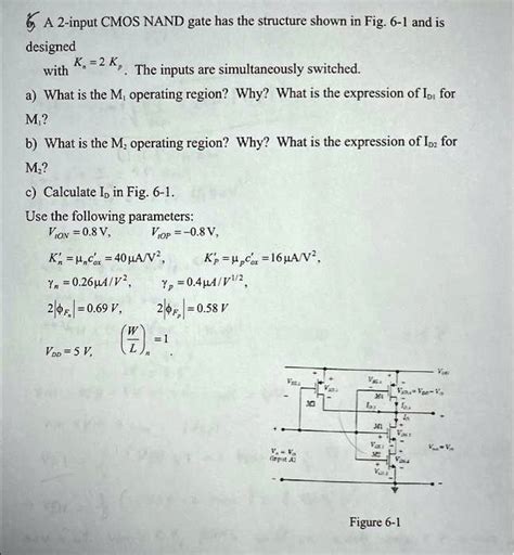 a 2 input cmos nand gate has the structure shown in fig 6 1 and is