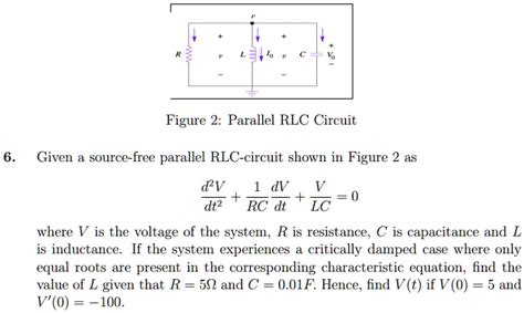 Figure 2 Parallel Rlc Circuit Given A Source Free Parallel Rlc Circuit