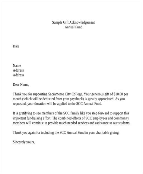 T Acknowledgement Letter Templates 5 Free Word Pdf Format Download