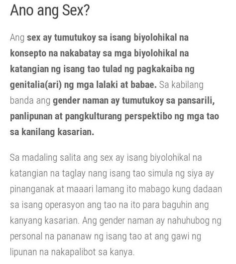 Ang Sex Ayang Gender Ay Brainlyph