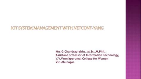 Iot System Management With Netconf Yangpptx Computer Networking Computing