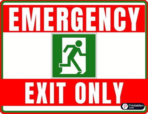 20 Printable Emergency Exit Sign Download Free Pdfs