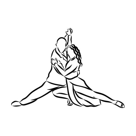 Premium Vector Hand Made Sketch Of Tango Dancers Vector Illustration