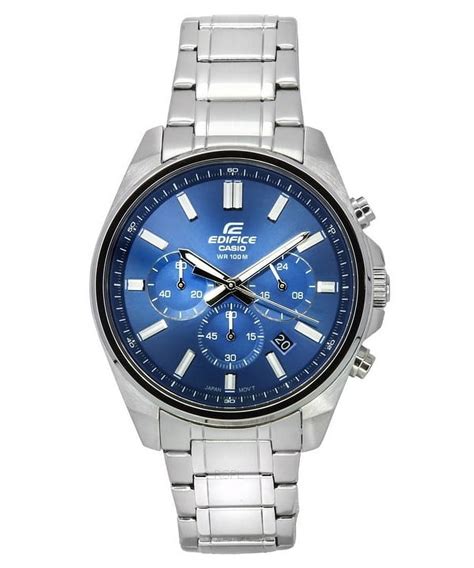 Casio Edifice Standard Analog Chronograph Stainless Steel Blue Dial