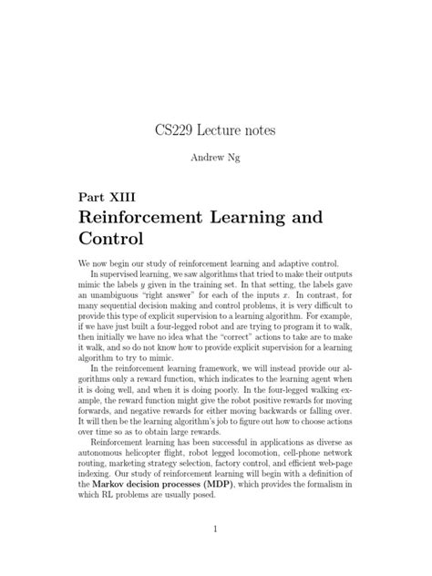 reinforcement learning and control cs229 lecture notes pdf applied mathematics