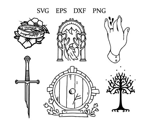 Lord Of The Rings Svg Lotr Clipart Bundle One Ring Etsy Il Signore