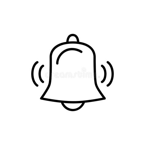 Alarm Or Bell Icon Outline Style Isolated On White Background Stock Vector Illustration Of