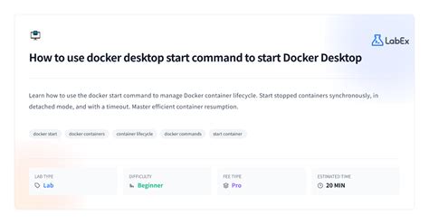 Docker Desktop 시작 명령어 사용법 Docker Desktop Start Labex