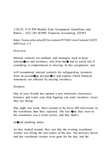 12622 935 Pm Module Four Assignment Guidelines And Rubric Docx