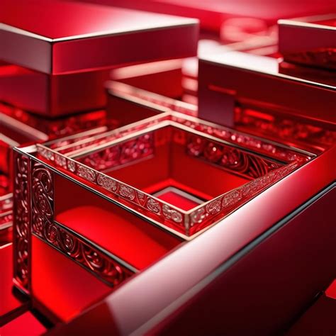 Premium Photo Red Rectangle Shaped Abstract Background